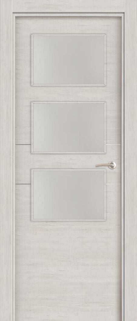 PUERTA LAMINADA BLOCK Vidrieras Fresado Viva Metal - Roble Nórdico